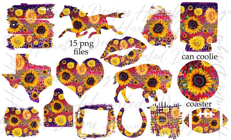 Huge Clip Art Design Bundle Sunflower Glitter Serape Texas - Etsy