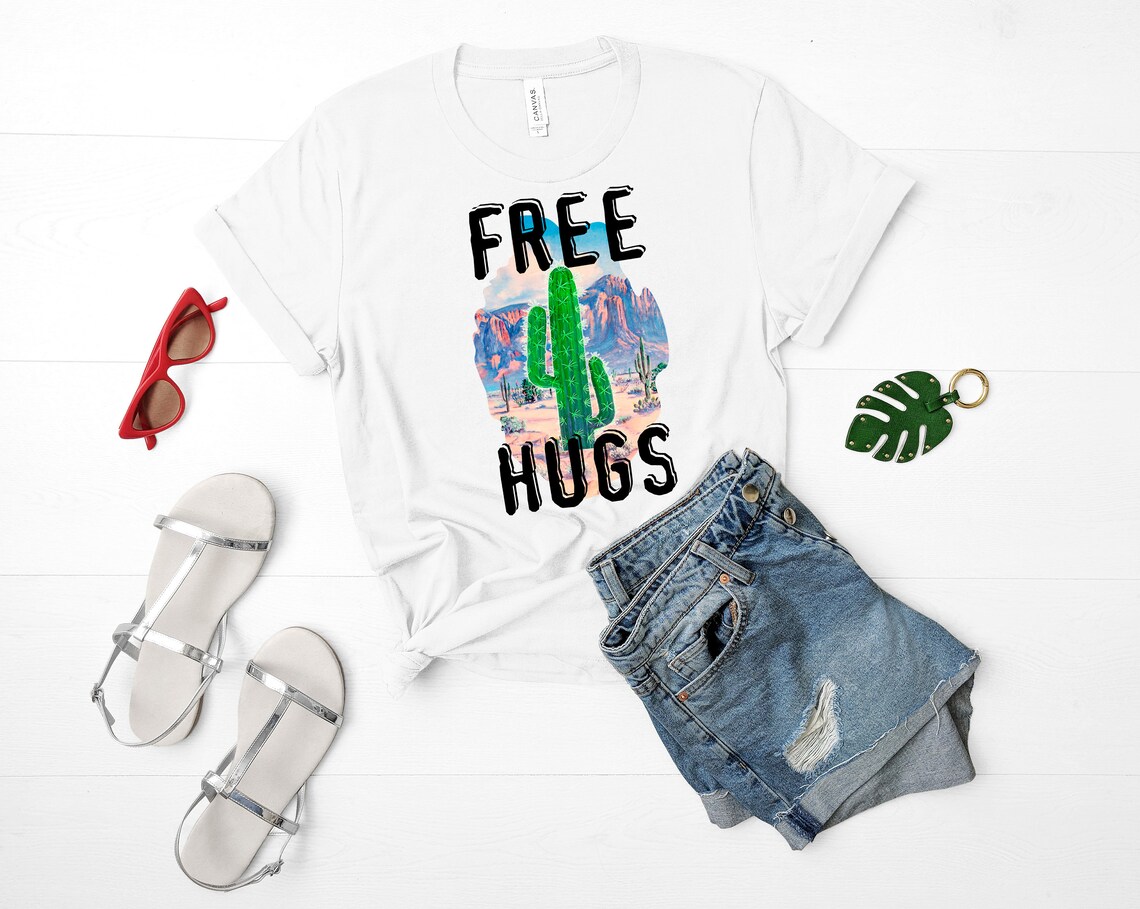 Cactus Free Hugs PNG Craft Clip Art Digital Download DTF - Etsy