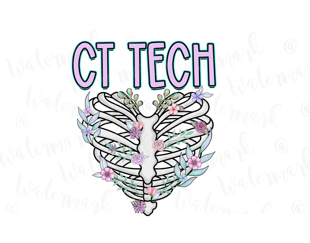 Floral Rib Cage CT Tech Clip Art, Flower Design PNG (digital Download ...