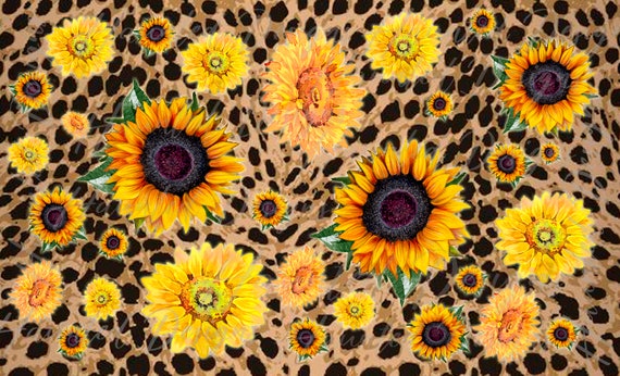 Leopard Sunflower Background Sublimation Design Digital Paper | Etsy ...