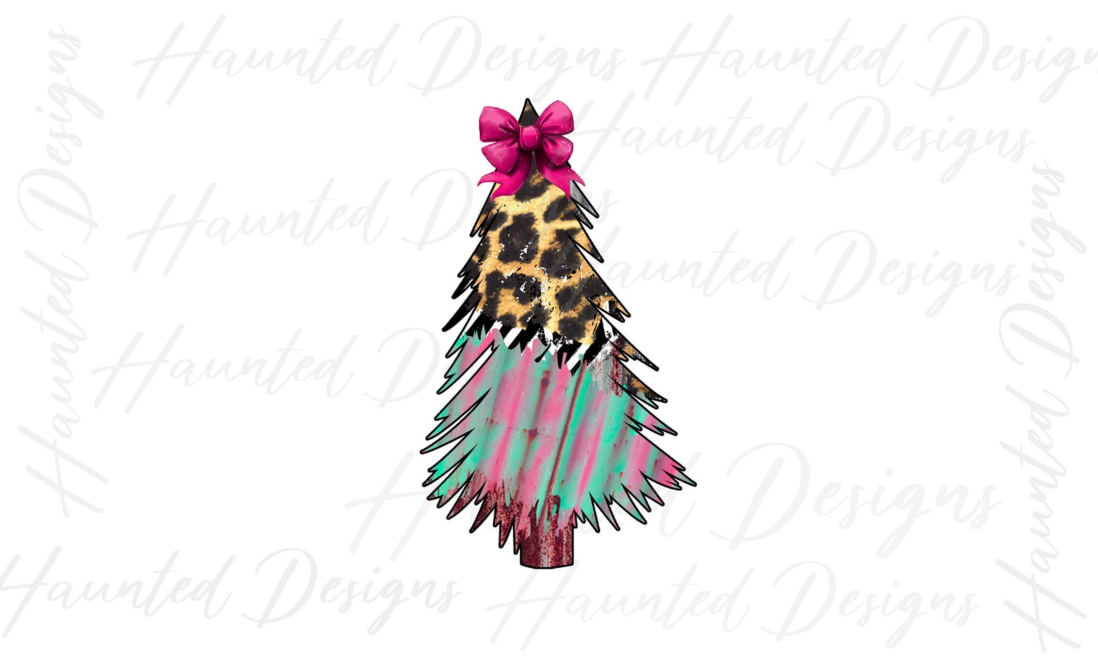 Distressed Wild Cheetah Christmas Tree Striped Holiday - Etsy