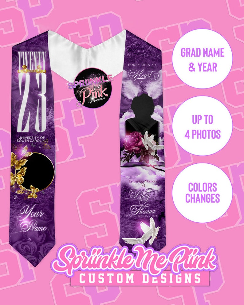 Graduation Stole| Custom Graduation Stole| Graduation Sash| Photo Sash ...