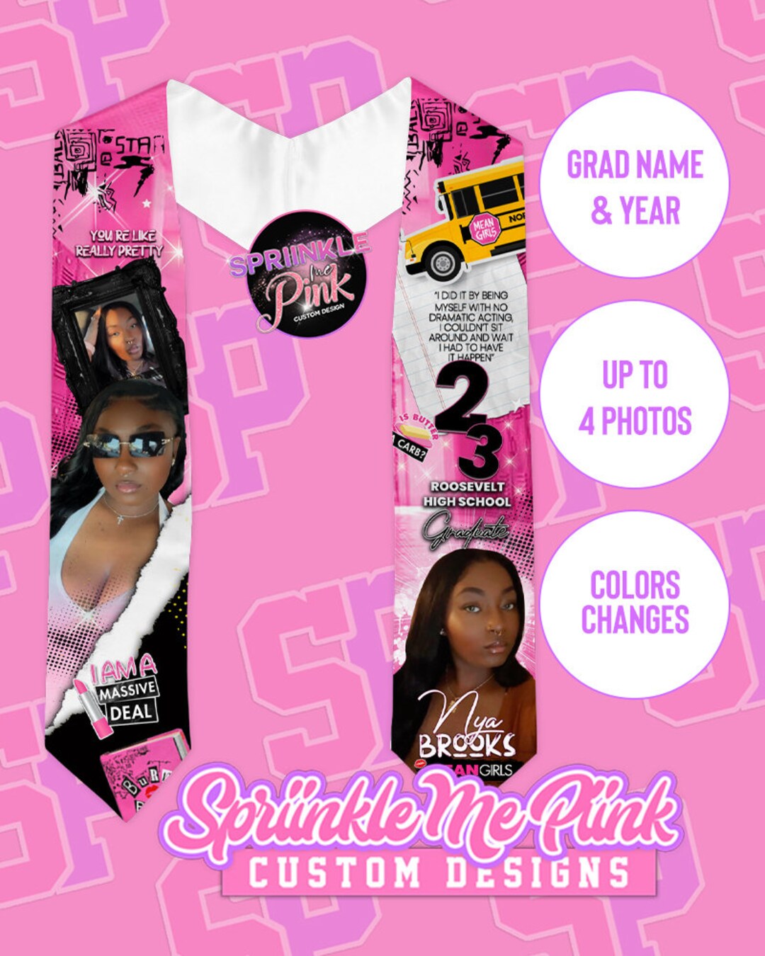 Graduation Stole| Custom Graduation Stole| Graduation Sash| Photo Sash ...