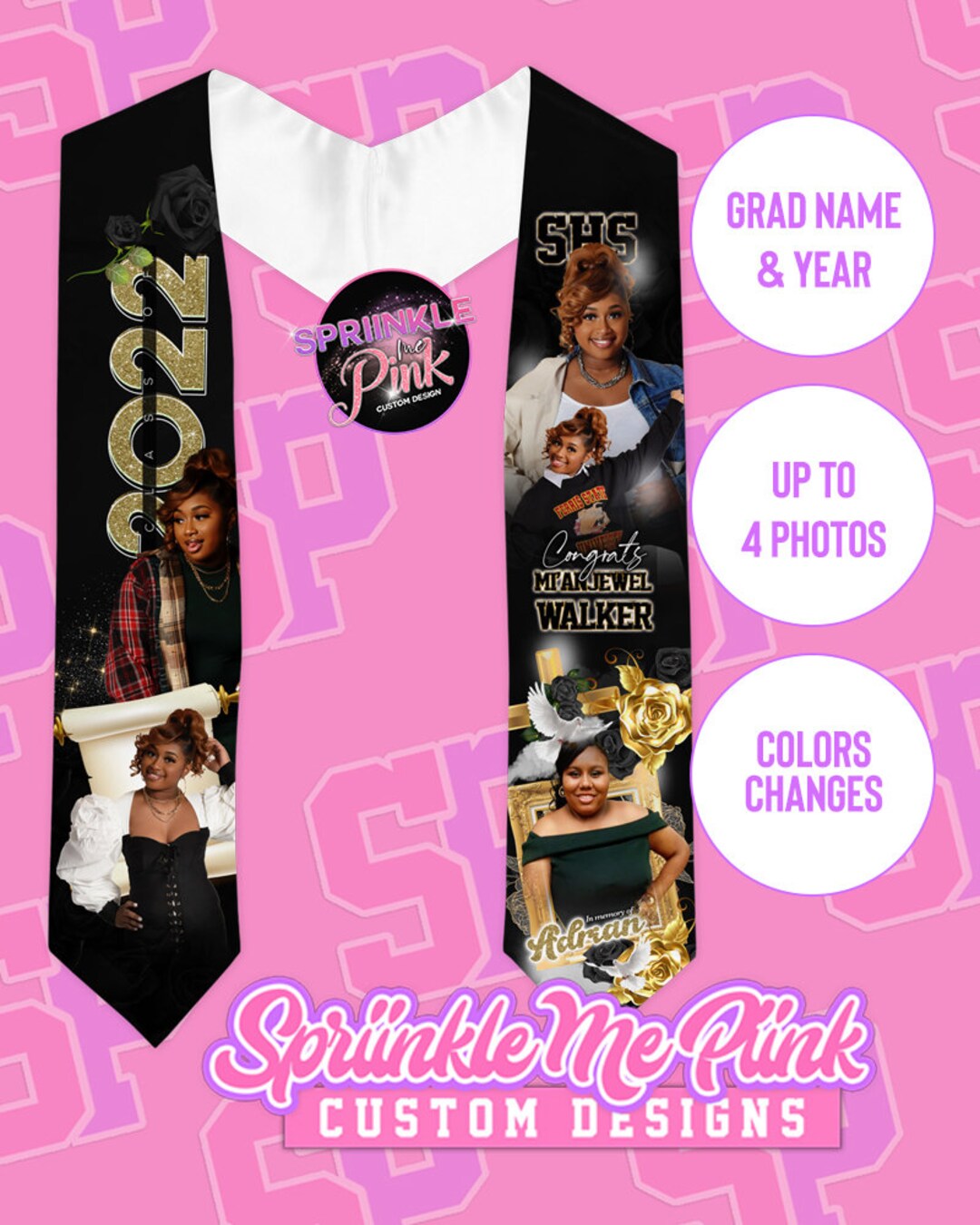 Graduation Stole Custom Graduation Stole Graduation Sash Photo Sash ...