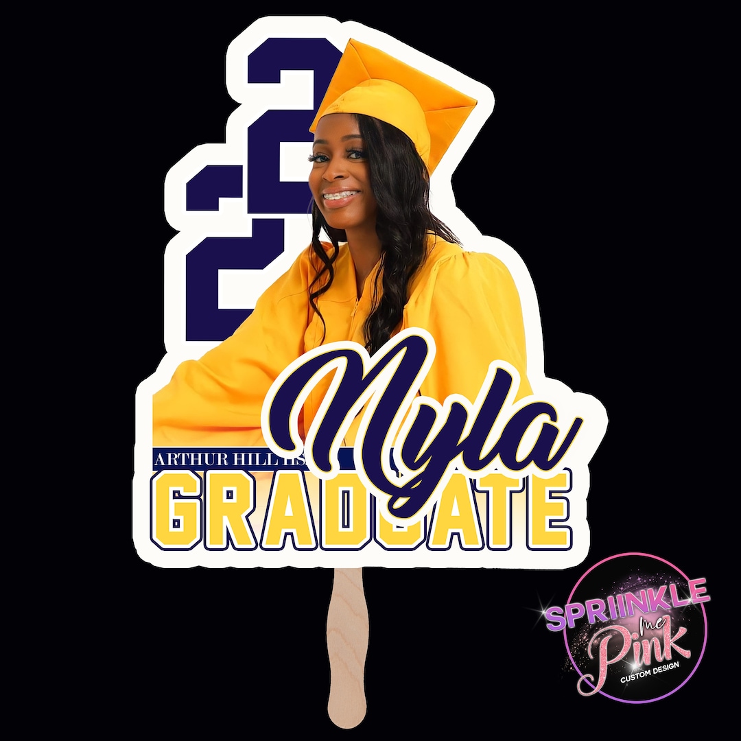 Custom Hand-held Graduation Fans Graduation Fans Gradfans Head on a ...