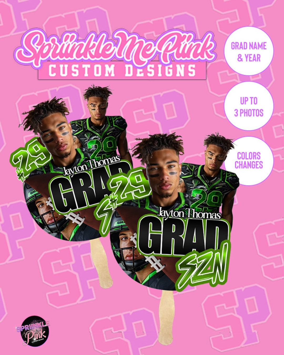 Custom Hand-held Graduation Fans | Graduation Fans| Gradfans| Head on a ...