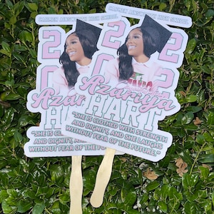 Custom Hand-held Graduation Fans | Graduation Fans| Gradfans| Head on a ...