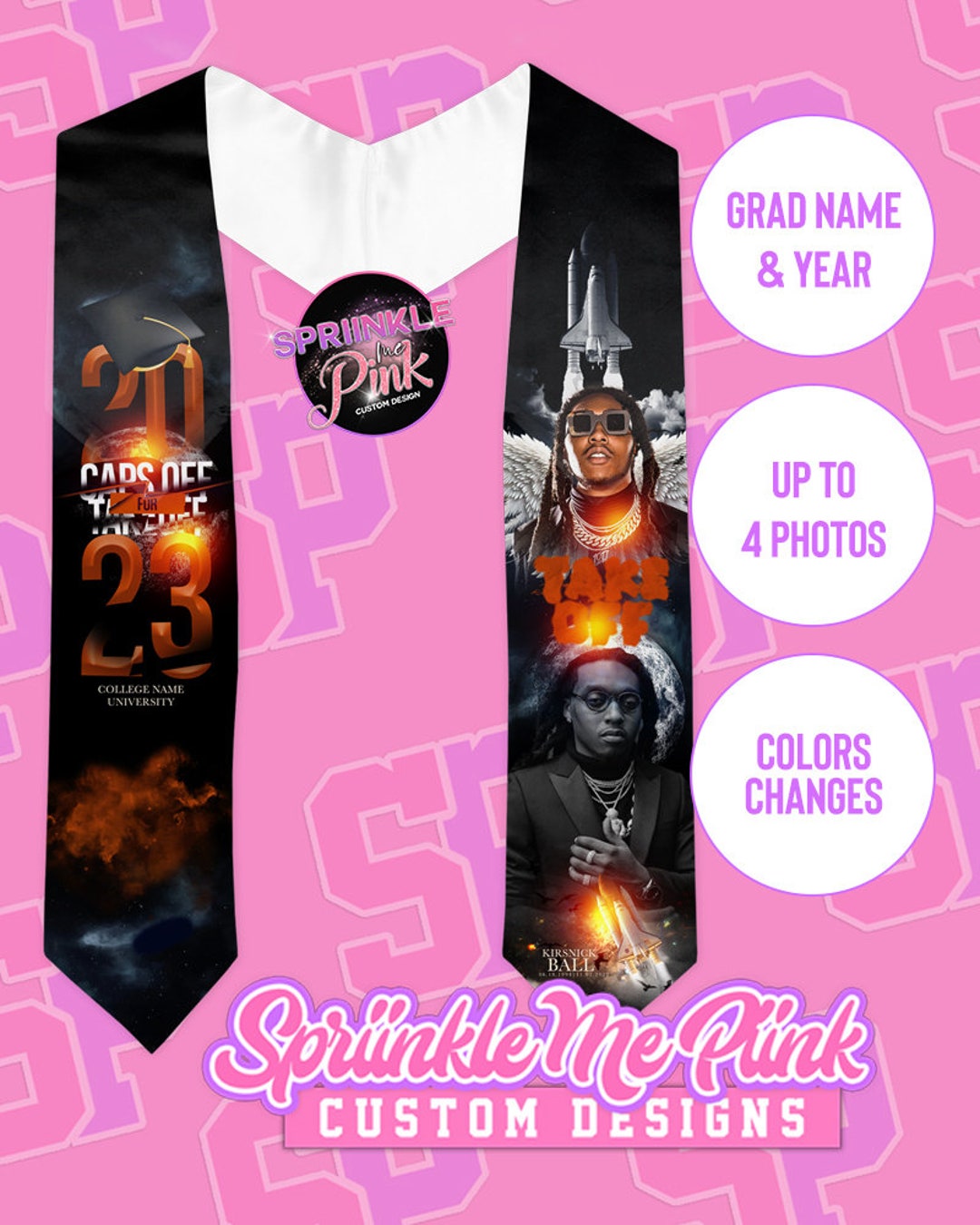 Graduation Stole| Custom Graduation Stole| Graduation Sash| Photo Sash ...