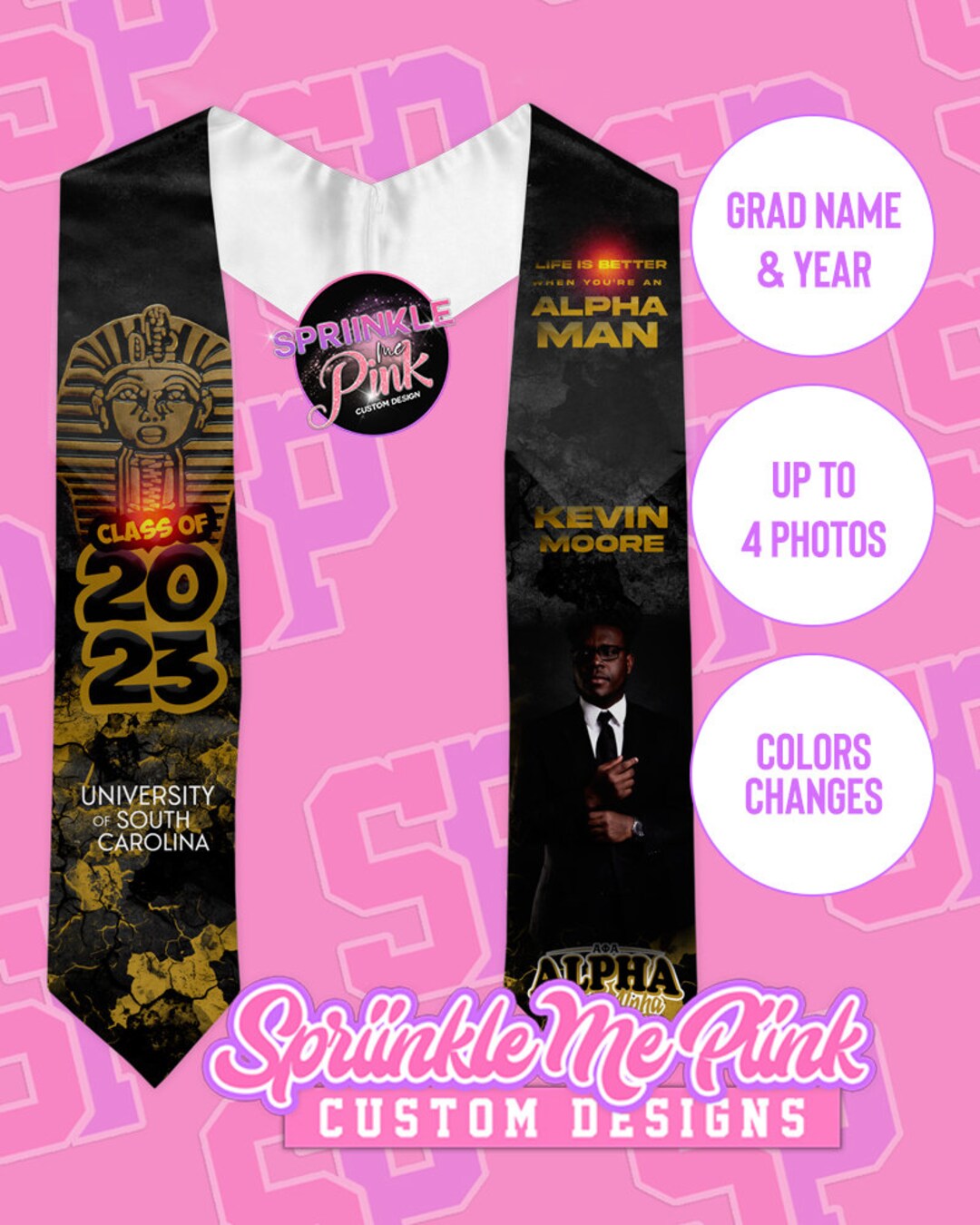 Graduation Stole| Custom Graduation Stole| Graduation Sash| Photo Sash ...