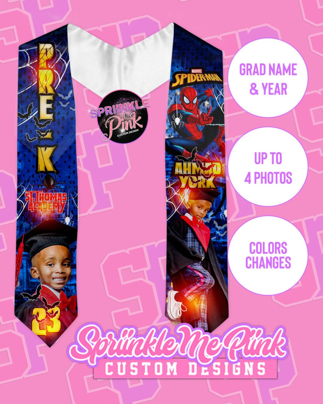 Graduation Stole| Custom Graduation Stole| Graduation Sash| Photo Sash ...