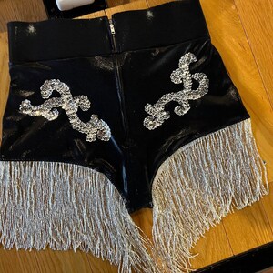 Cowgirl Hot Pants - Headed Fringe Trim Spandex Shorts, High Waisted ...