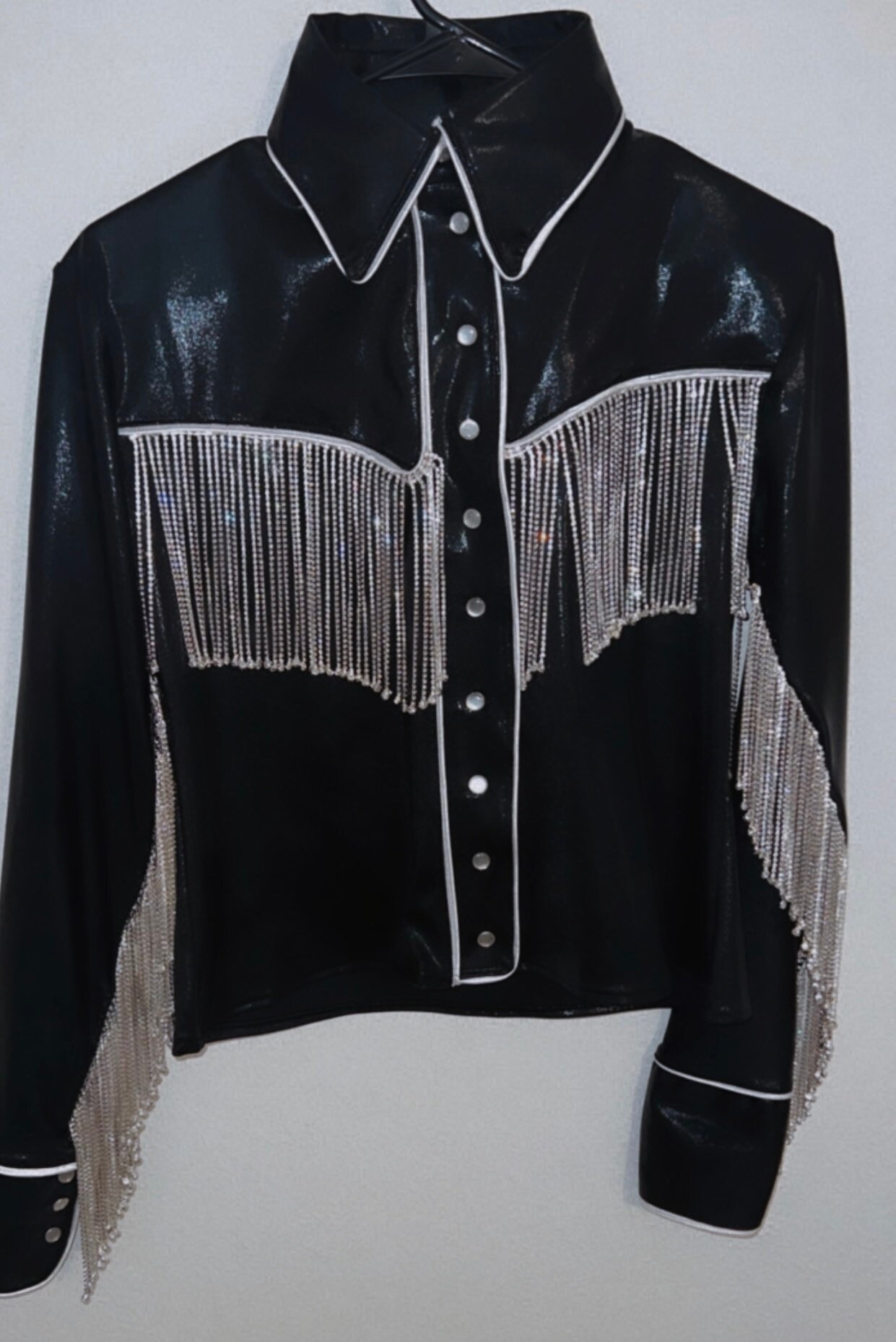 Rhinestone Fringe Pearl Snap Customizable - Etsy