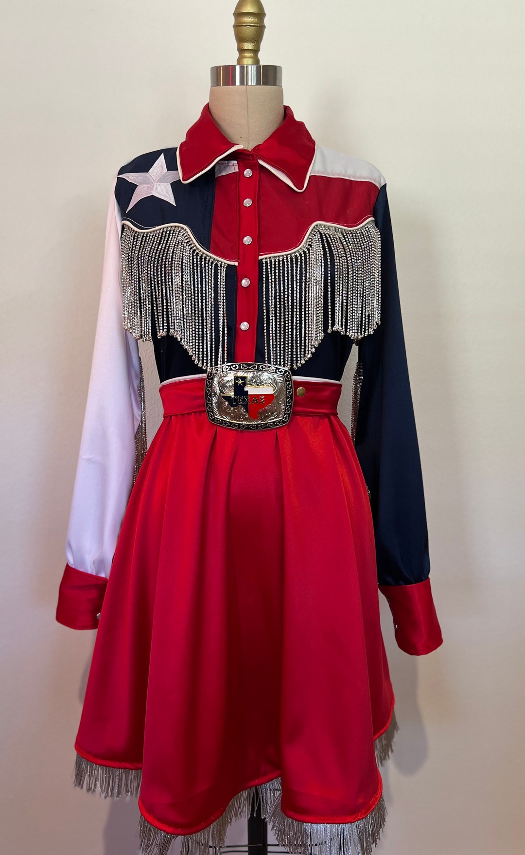 Lone Star Pearl Snap Dress Texas Dress, Texas Flag Dress - Etsy