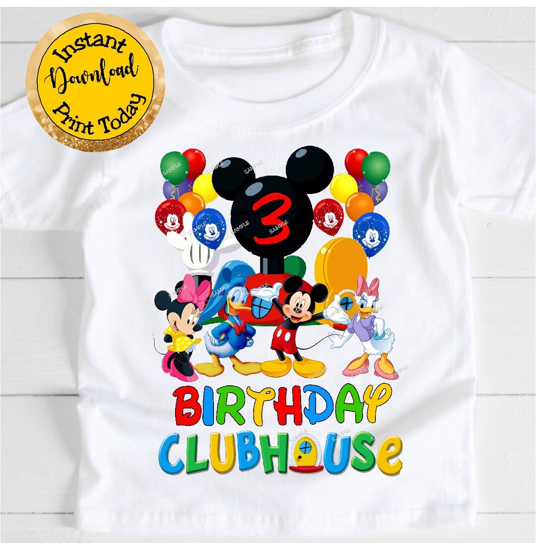 Mickey Mouse Png, 3rd Birthday Printable Graphic, Clubhouse Instant ...