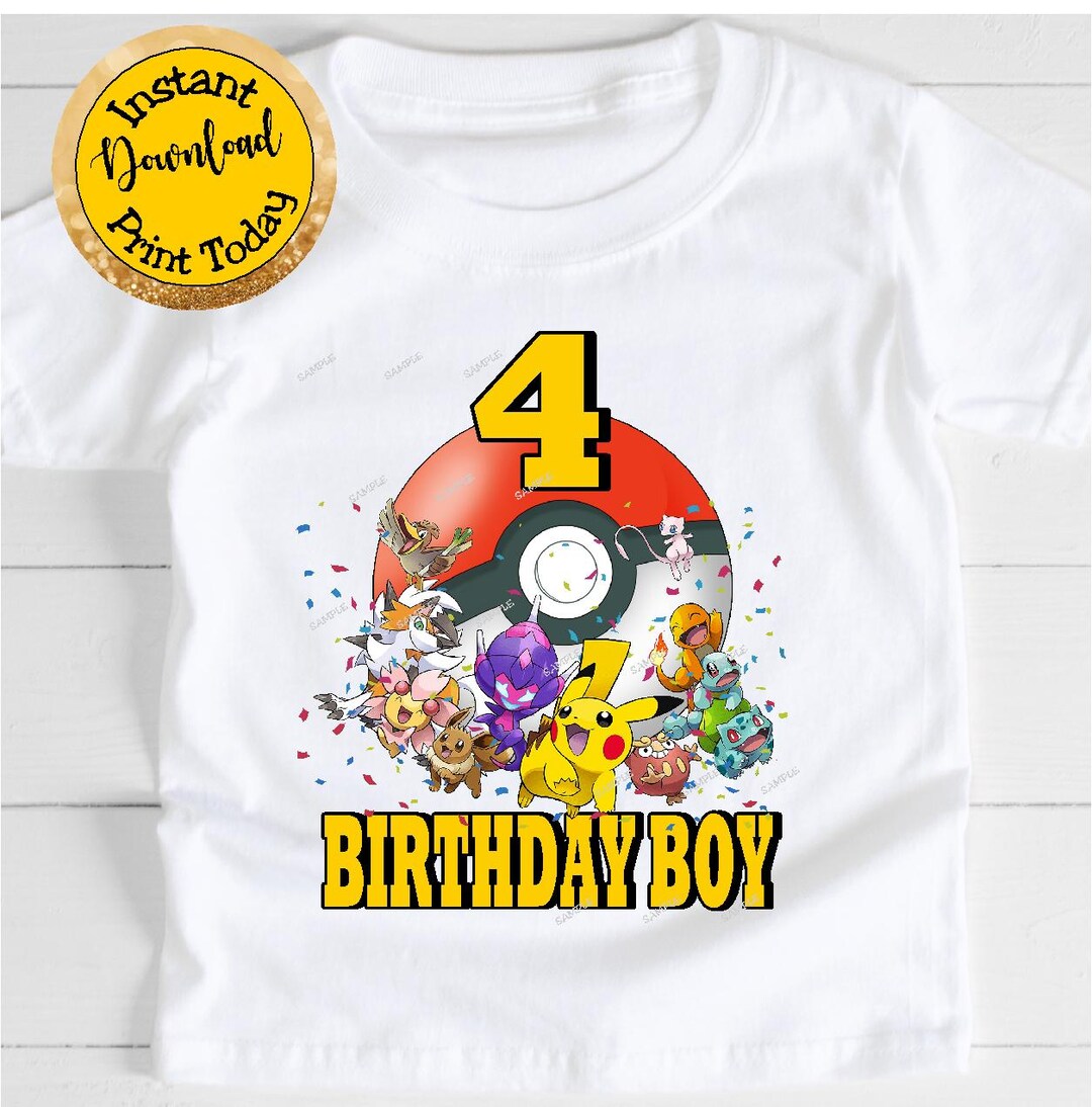 Pica Png, 4th Birthday Boy Printable Graphic, Poki Instant Download ...