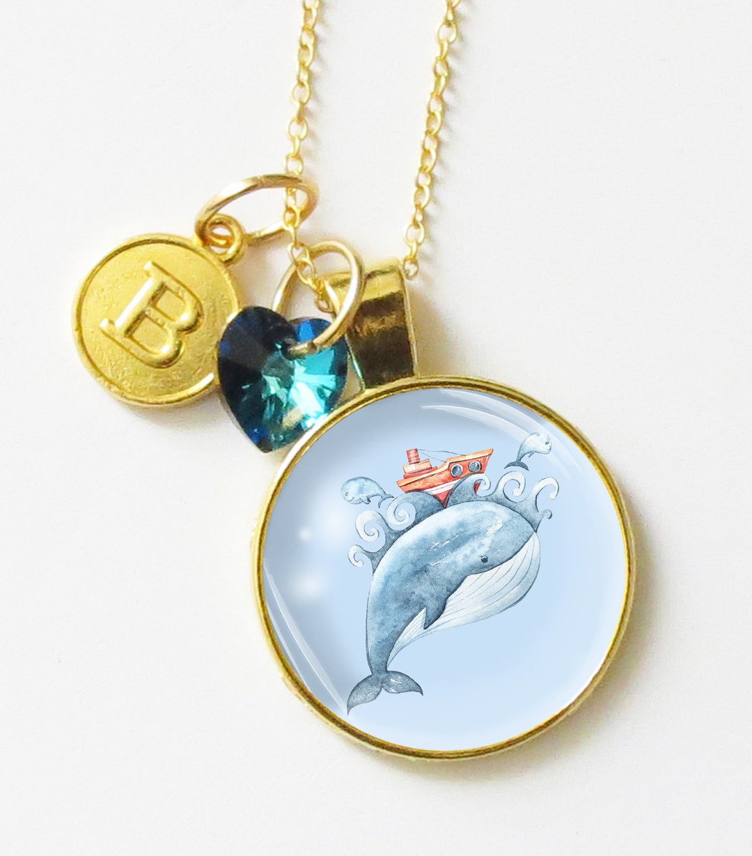 Blue Whale Necklace, Boat Cruise Gift Necklace, Humpback Whale Gift ...
