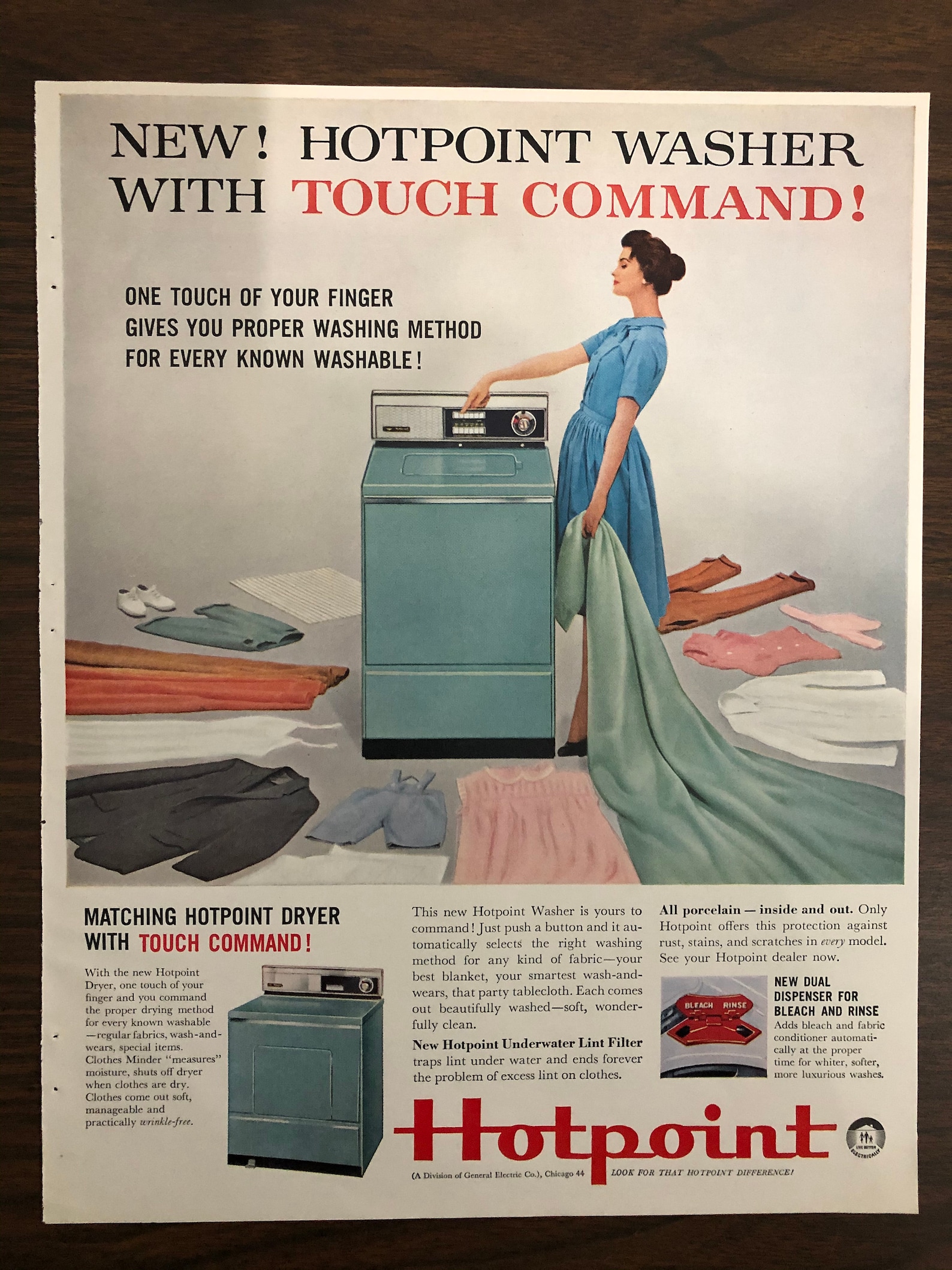 Hotpoint Washer and Dryer 1950s Original Magazine Print Ad | Etsy