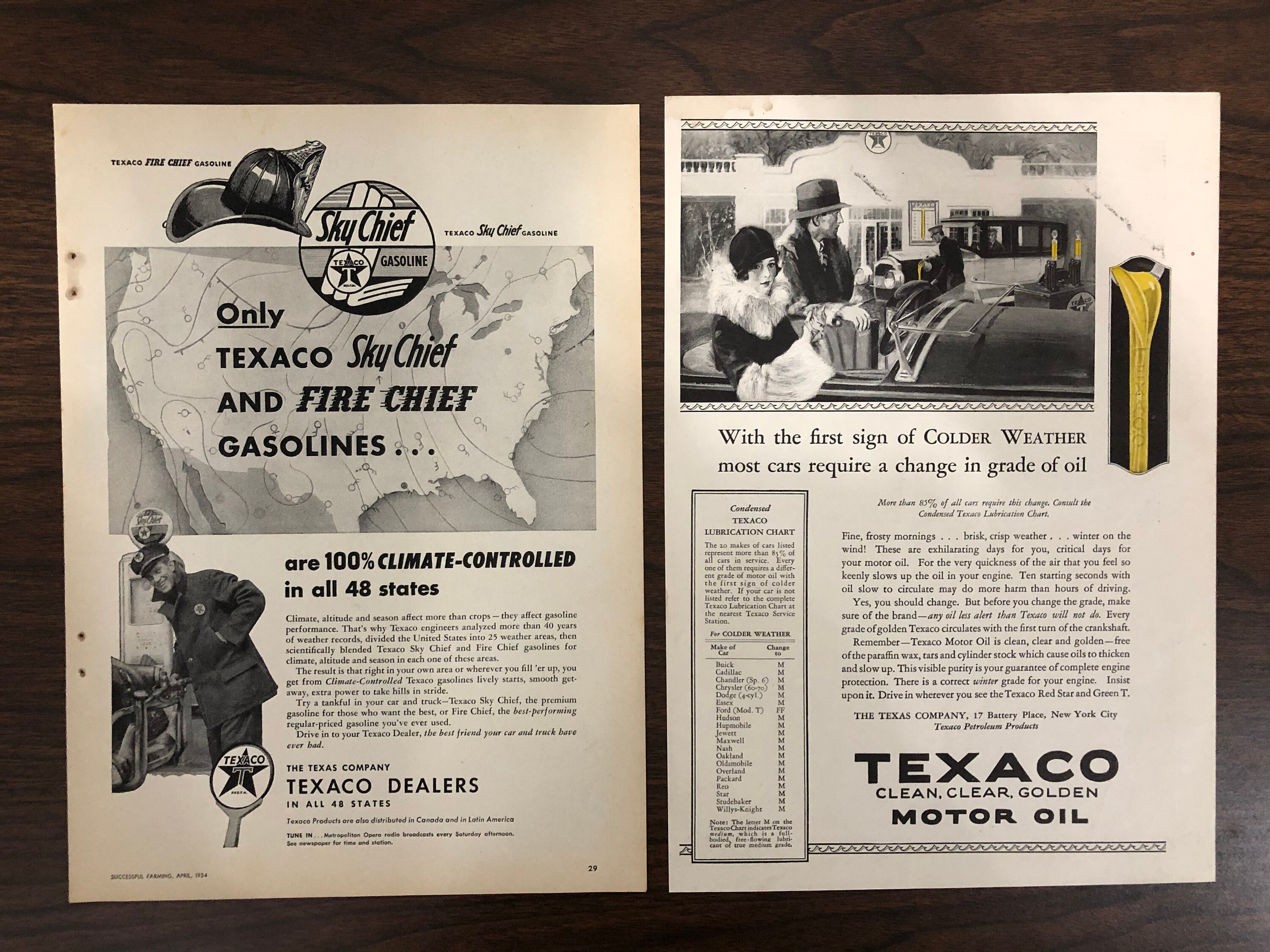 Texaco 1950s Original Magazine Print Ad Advertisemen 2 Ads - Etsy
