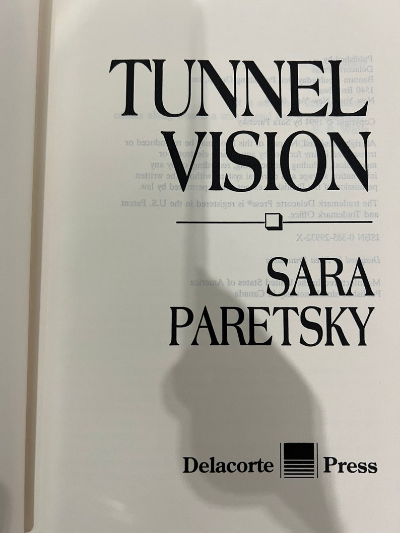 Antique Book Tunnel Vision by Sara Paretsky Hardcover 1994 - Etsy