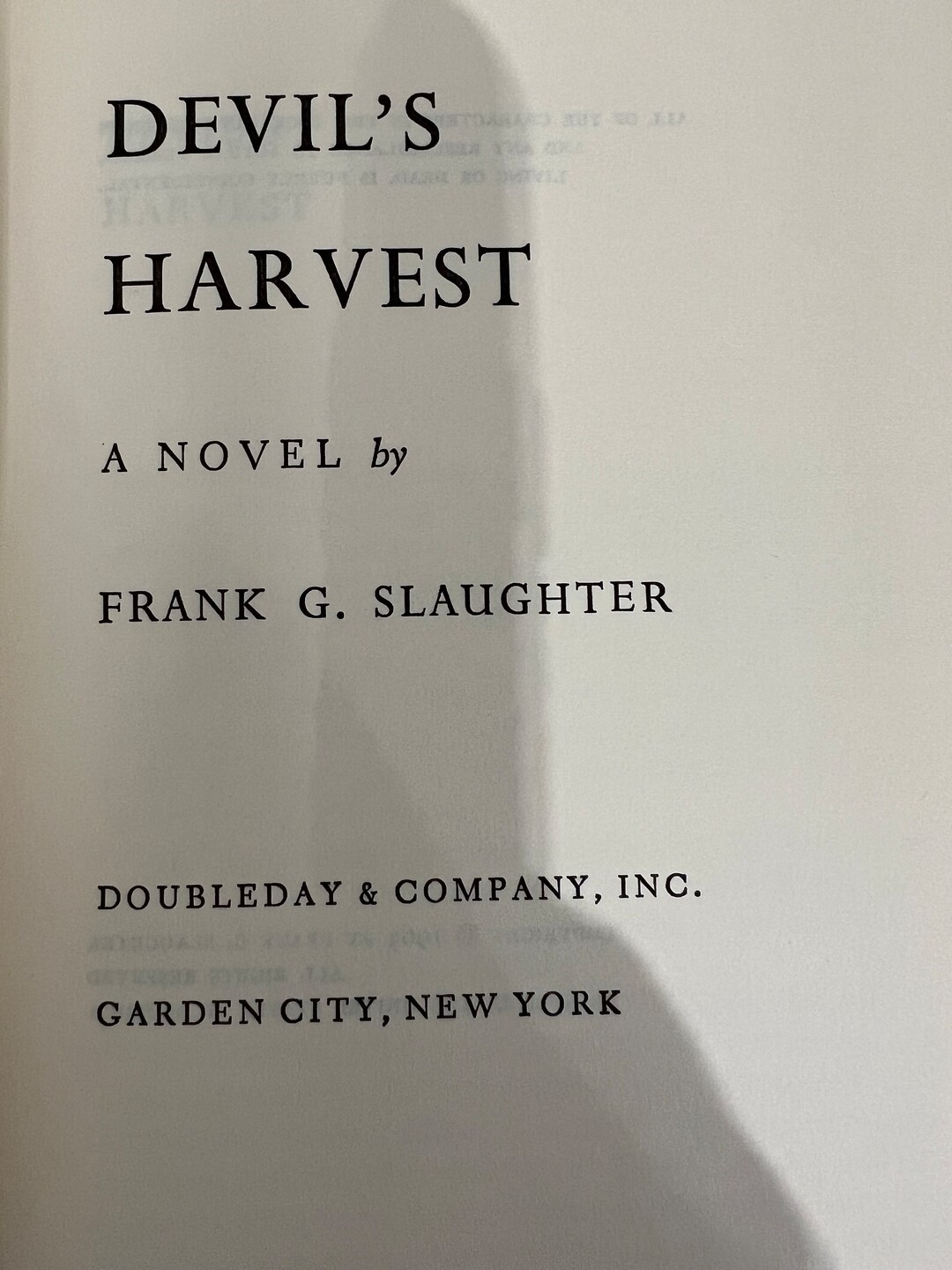 Antique Book Devil's Harvest , by Frank Slaughter 1963 #23 - Etsy