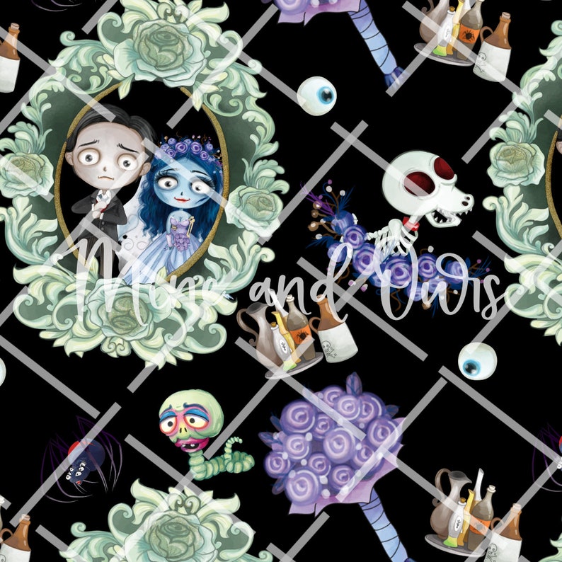 Corpse Bride Seamless Pattern - Etsy