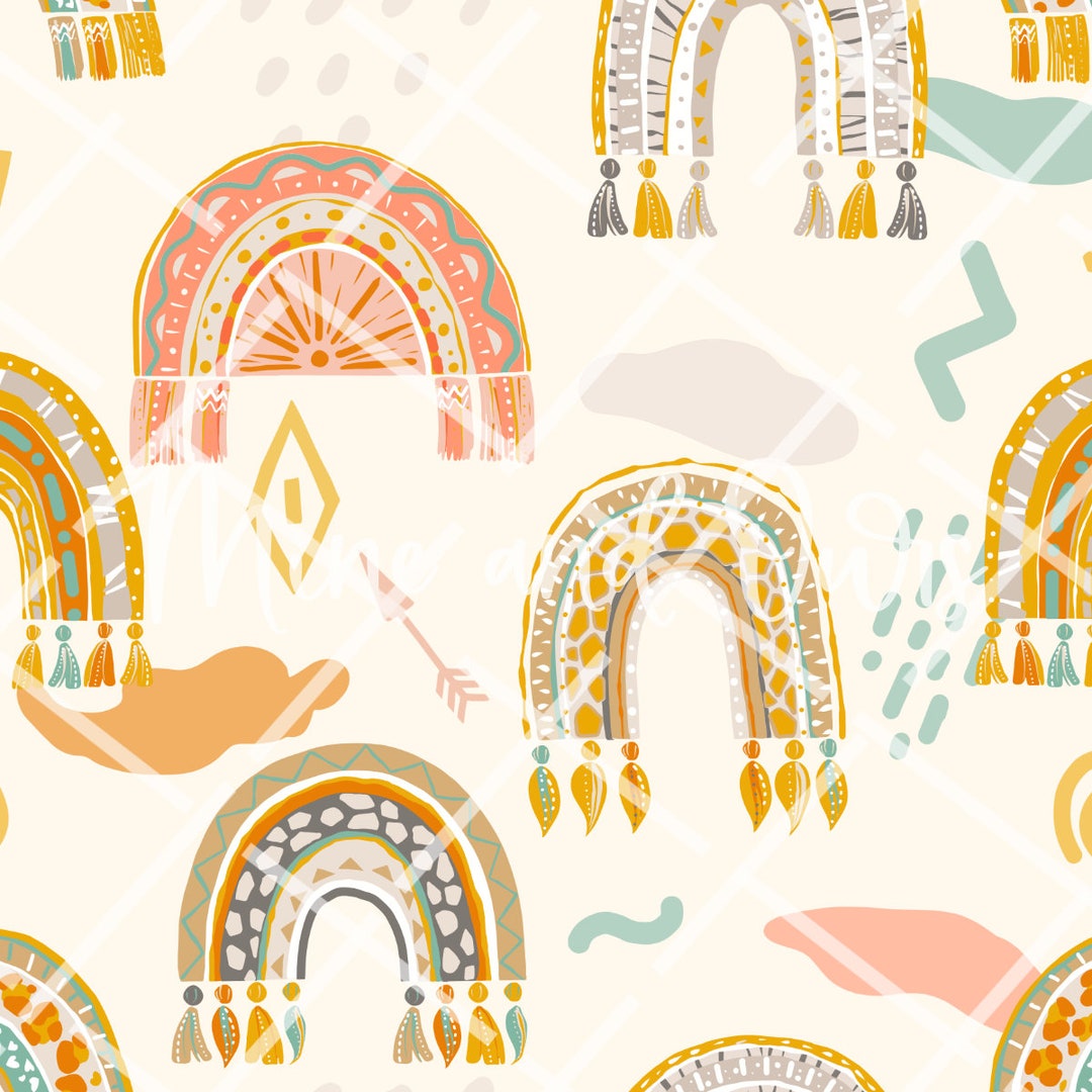 Boho Rainbow Seamless Pattern - Etsy