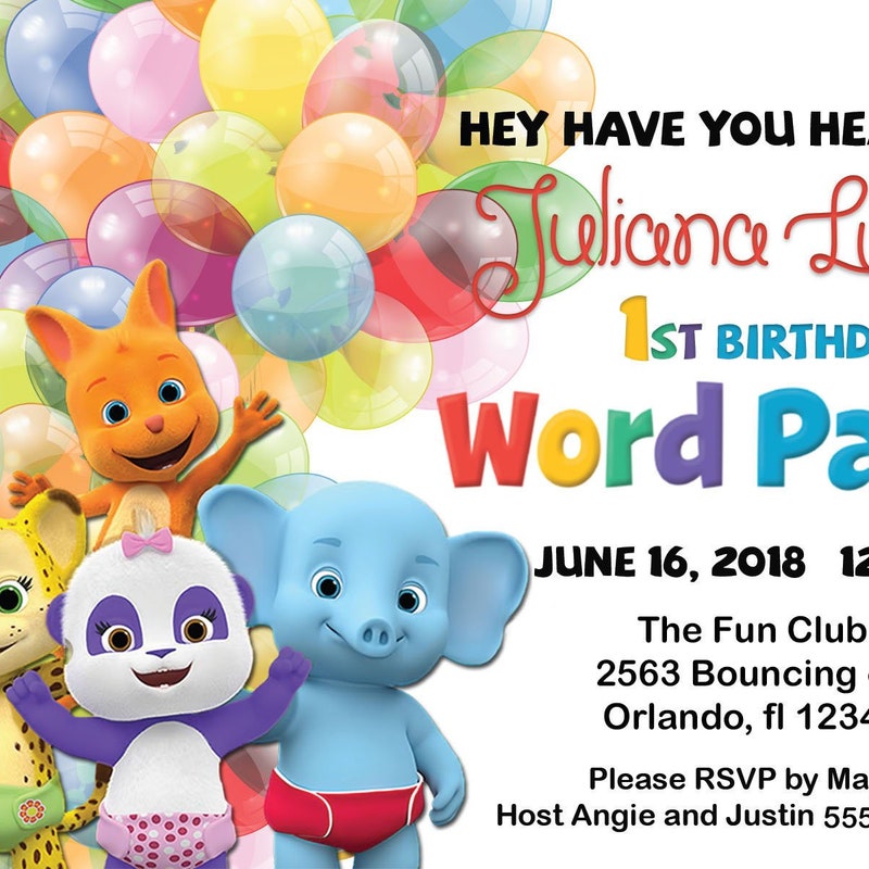 Word Party Invitations - Etsy