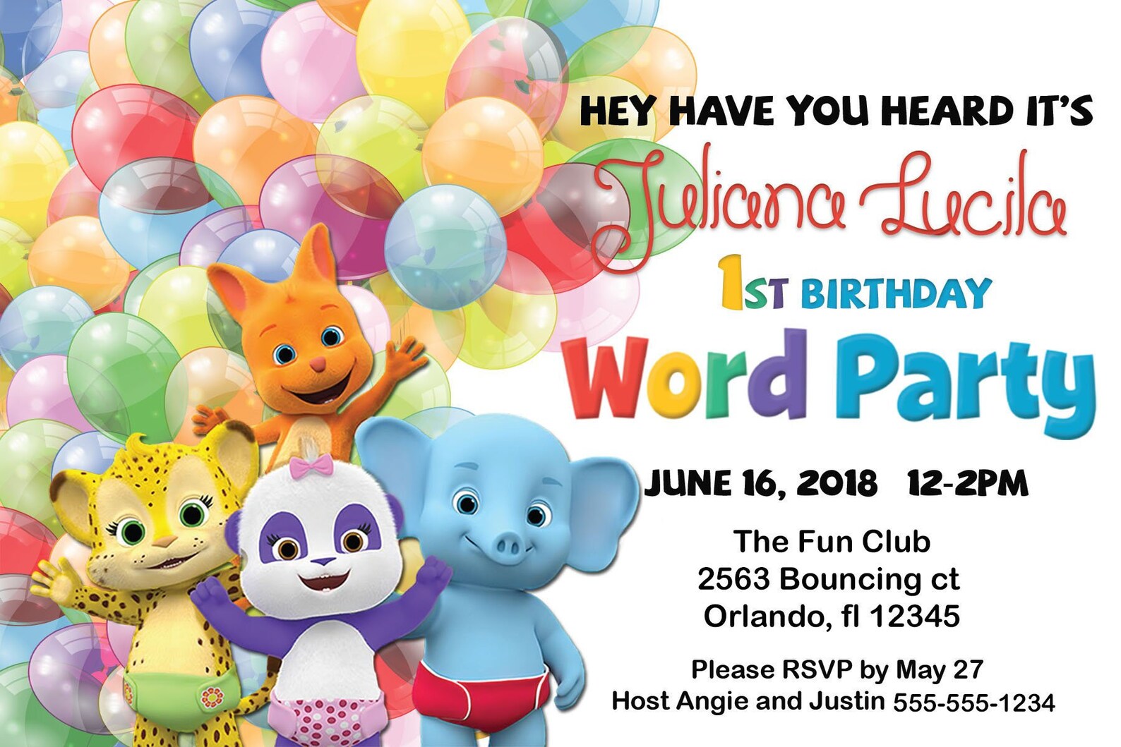 Word Party Birthday Invite - Etsy
