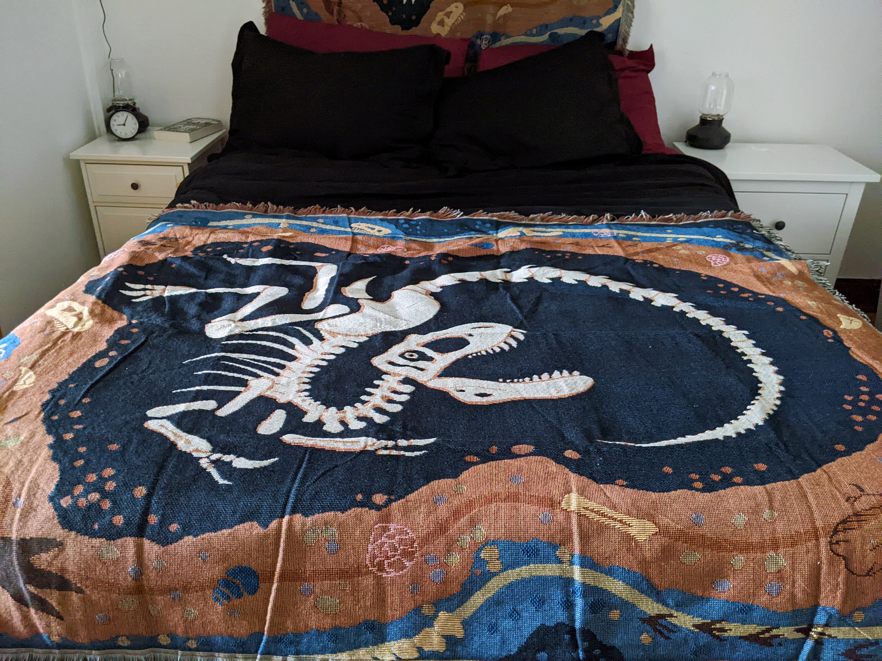 The King's Grave Dinosaur Fossil Woven Blanket - Etsy
