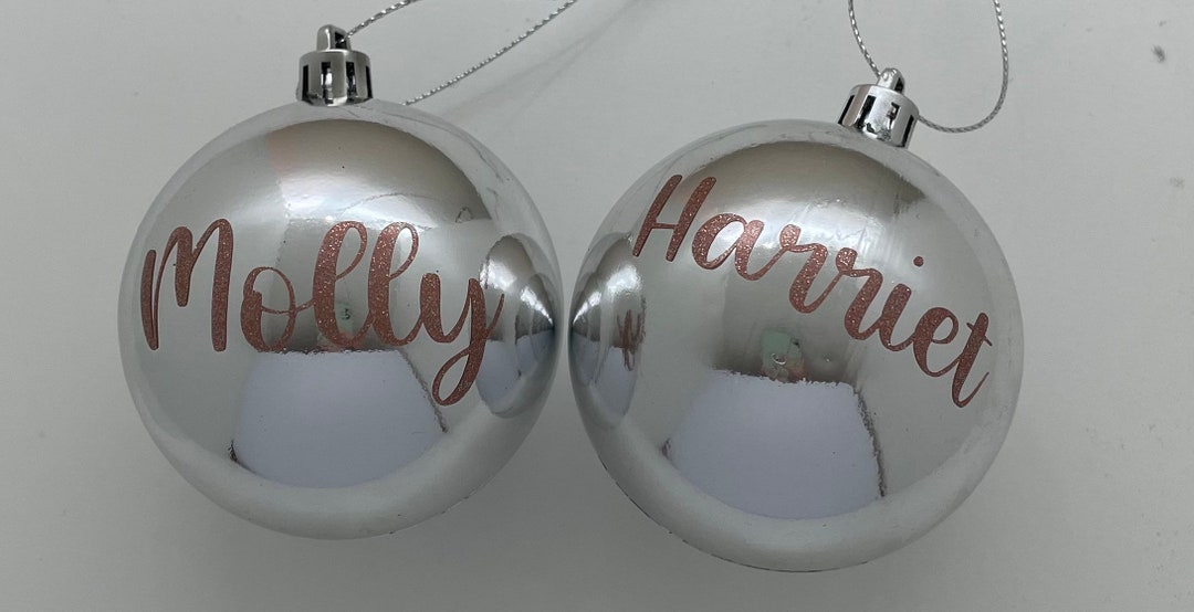 Personalised Christmas Baubles Vinyl Labels, Add to Your Own - Etsy