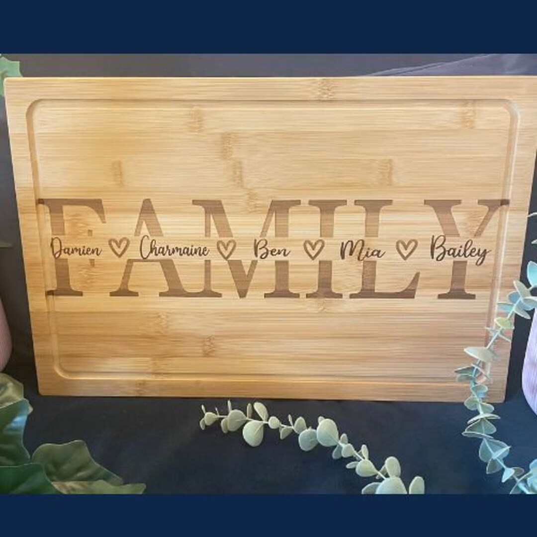 Personalised Chopping Boards, Family, Kitchen, Wreaths, Wedding, Pick ...