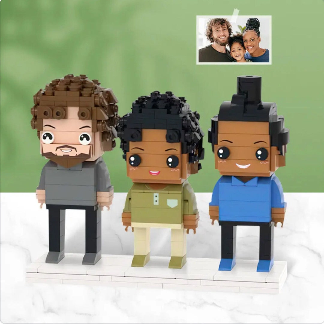 Full Body Customizable 3 4 People Custom Family Brick Figures Photo ...
