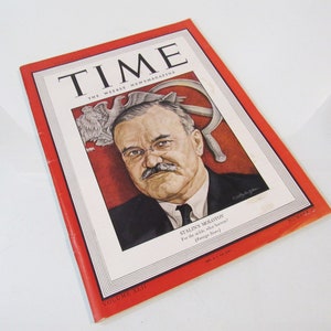 Time Magazine October 25 1943 - Stalin's Molotov [near Fine] - Etsy