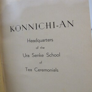 KONNICHI - AN [signed] Headquarters of the Ura Senke School of Tea Ceremonials - 1938 JAPAN - Etsy
