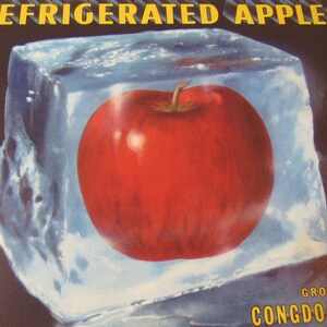 Congdon Refrigerated Apples - 1940s Apple Fruit Label - Apple in Ice ...