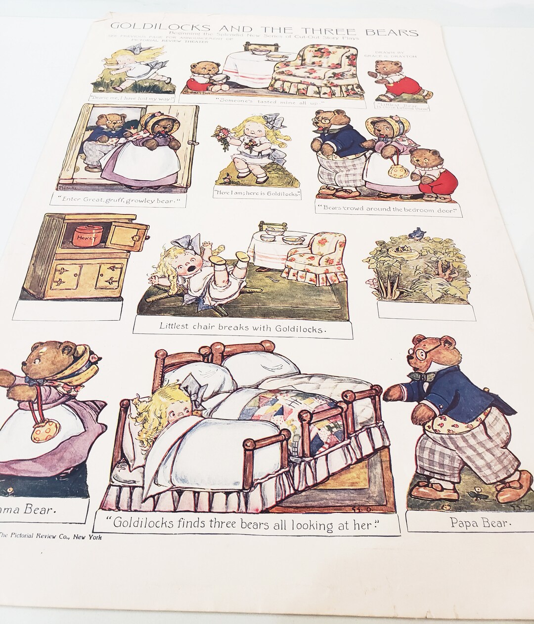 Goldilocks and the Three Bears Cutouts 1913 Pictorial Review - Fairy ...