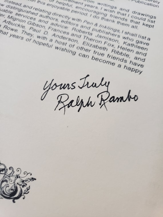 SIGNED Ralph Rambo's Pen and Inklings Limited First - Etsy