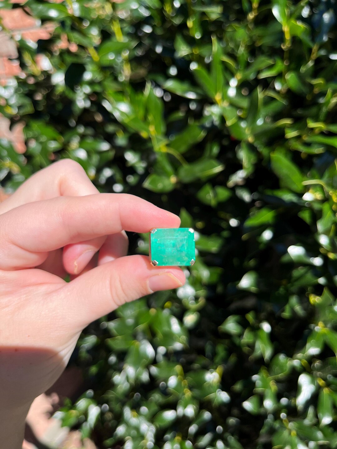 Gorgeous 20 Carat Colombian Emerald Set in a 14k Yellow Gold Pendant - Etsy