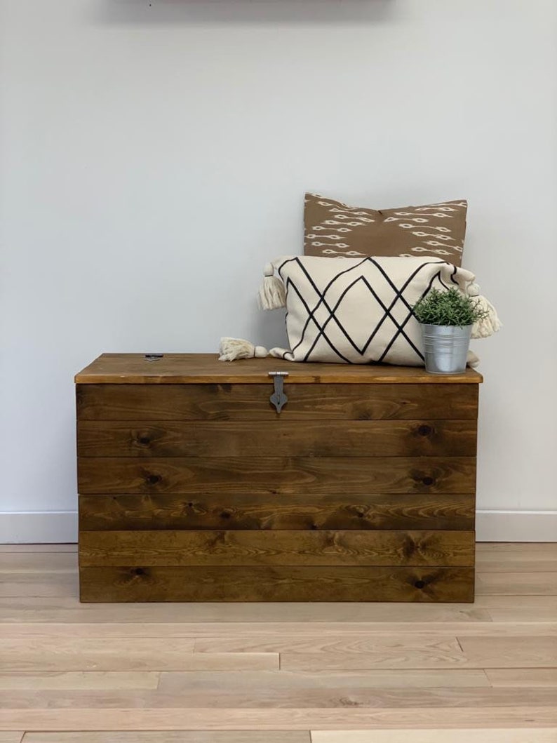 Rustic Wooden Blanket Chest Vintage Linen Trunk Reclaimed | Etsy