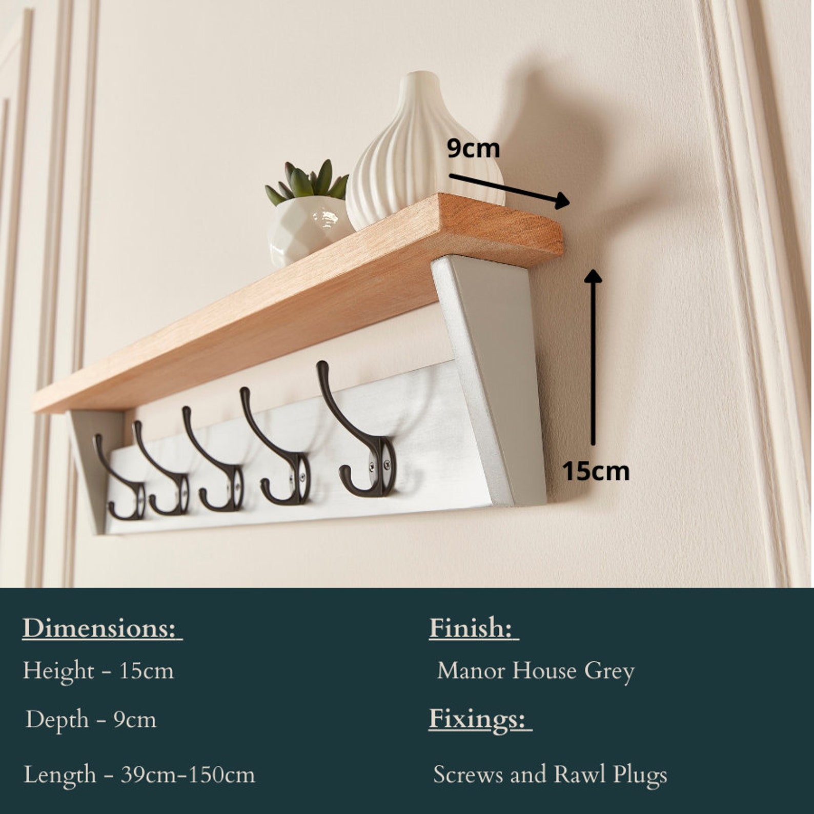 Light Grey Coat Rack Farrow and Ball Grey Coat Storage With - Etsy