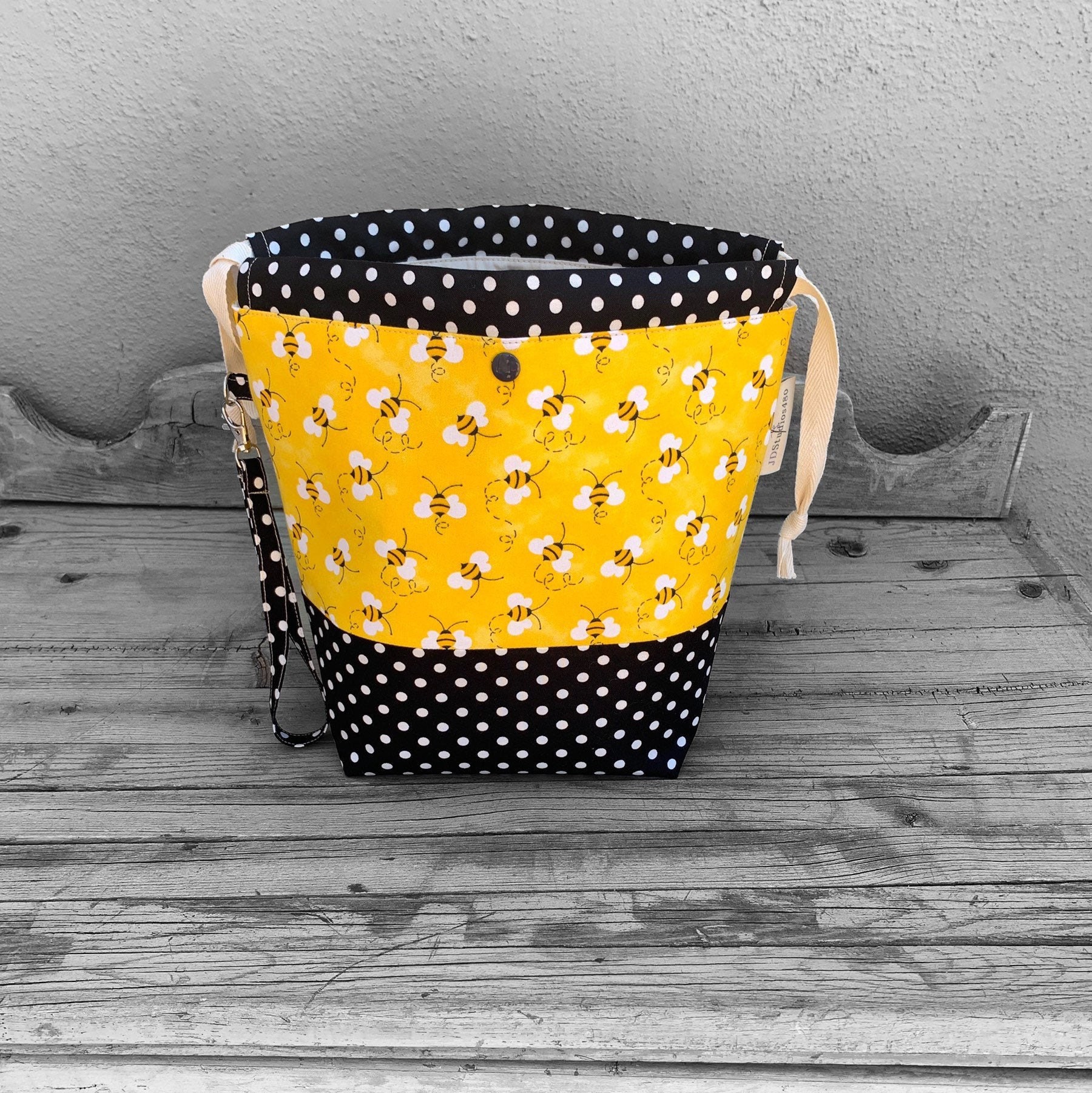 Knitting Project Bag large Knitting Bag Knitting Sack Bees - Etsy