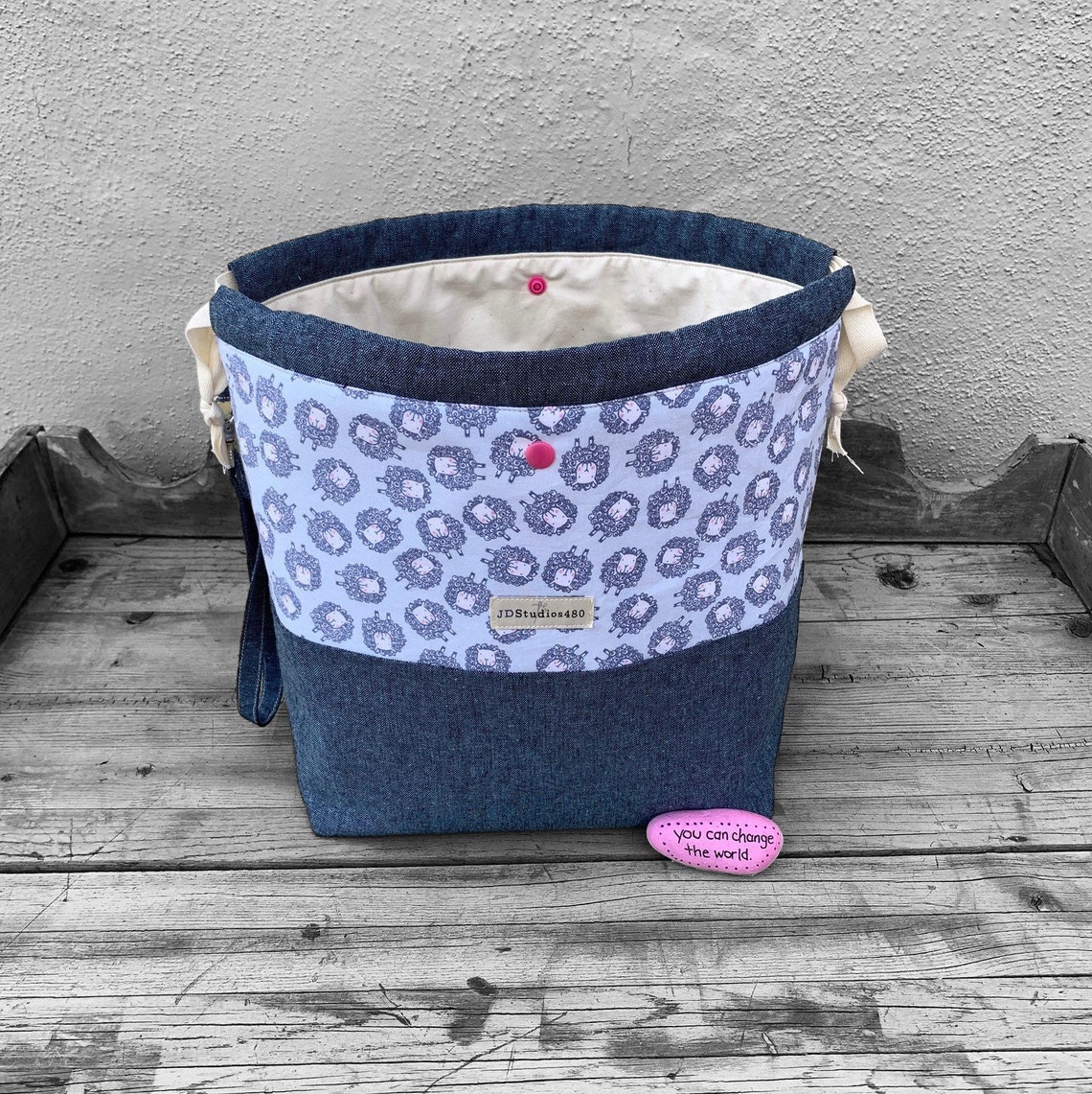 Large Knitting Project Bag large Knitting Bag Craft Project - Etsy