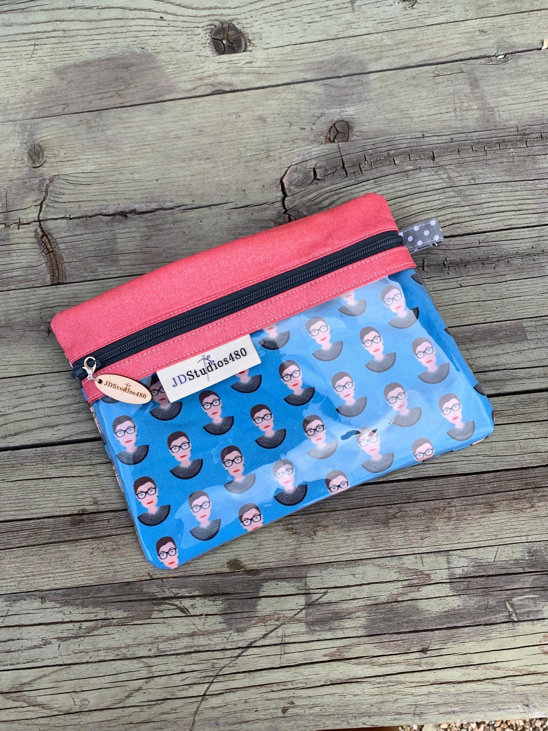 RBG Clear Vinyl Pouch: Ruth Bader Ginsburg Zippered Cosmetic Case - Etsy