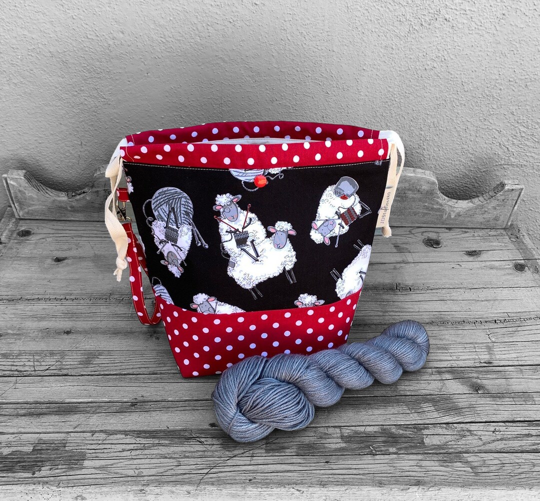 Knitting Project Bag -large Knitting Bag - Craft Project Bag -knitting ...