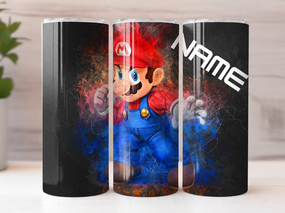Personalized Mario 20oz Tumbler, Personalized Super Mario Bros 20oz ...