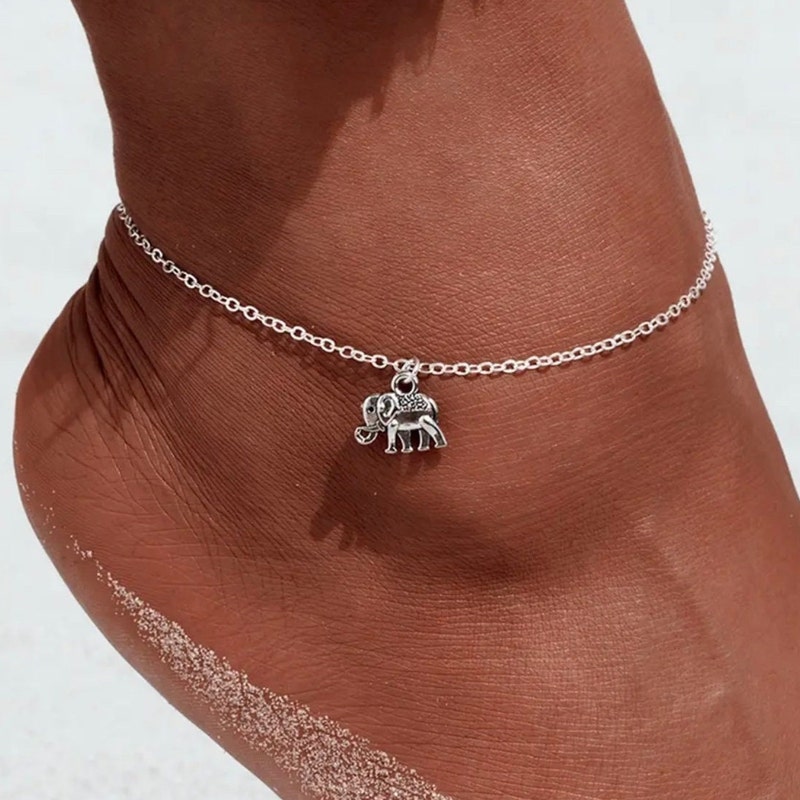 Elephant Anklet - Etsy