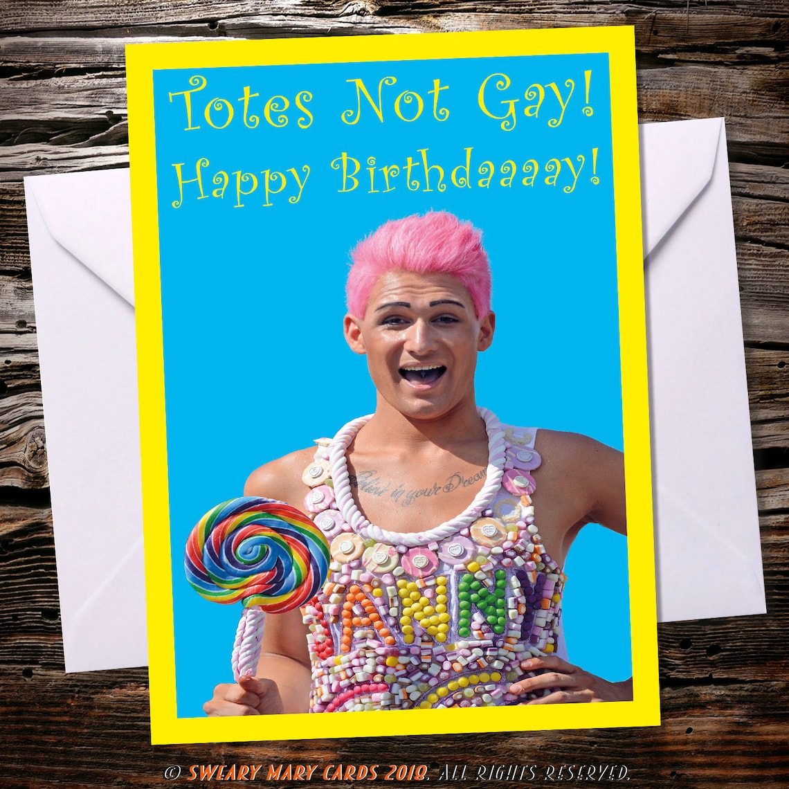Totally Gay Birthday Card, Funny Gay Birthday Greeting, Personalised, Funny Birthday Card for ...