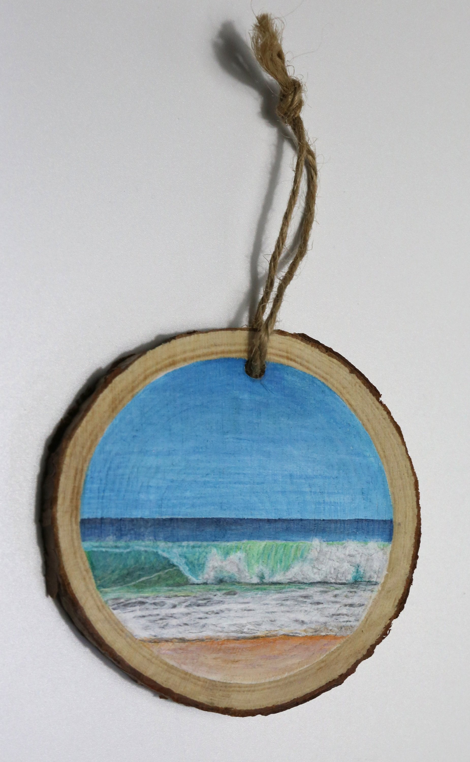 Hand-painted Seascape Decor - Log Slice, Wall Decor, Wooden Wall Decor ...