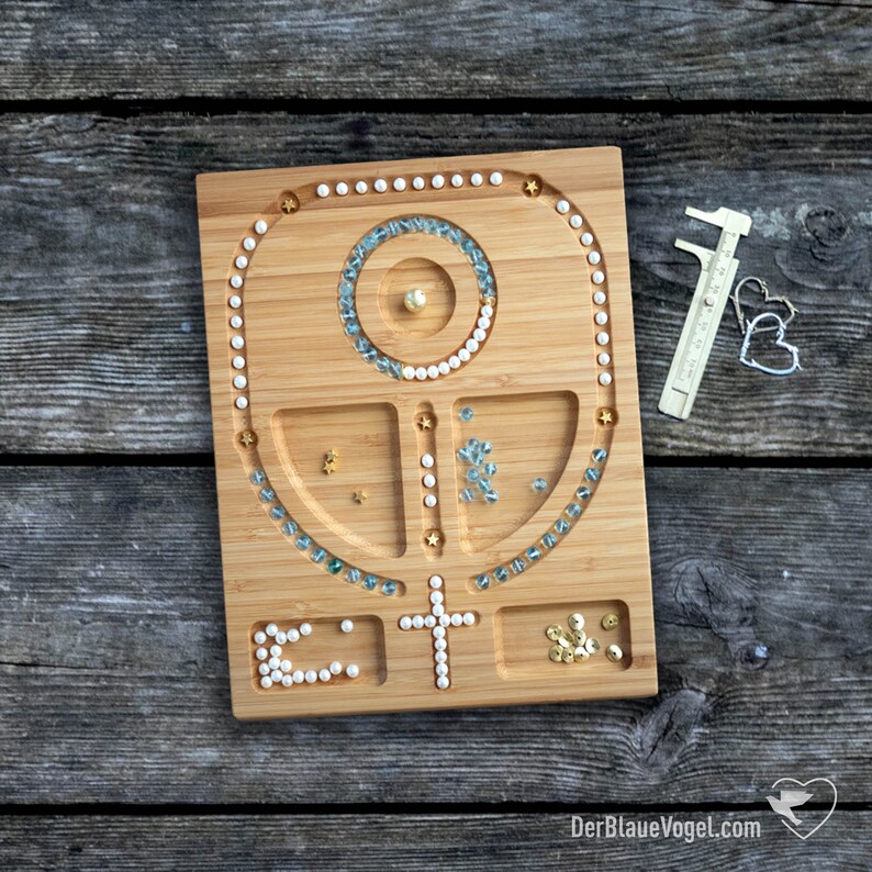 Wooden Rosary Board With Grooves and Bead Pans for - Etsy