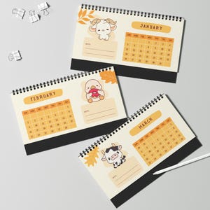 2025 Kawaii Animal Desktop Calendar - Etsy